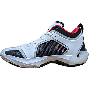 Nike Men's Air Jordan XXXVII Basketball Shoe (White/Black-Siren Red, 10.5)