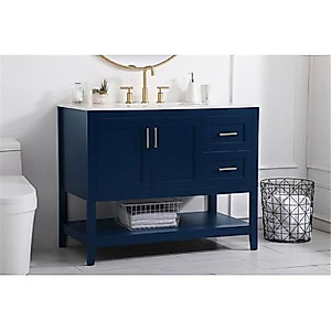 Elegant Kitchen and Bath 42 inch Single Bathroom Vanity Cabinet - Blue