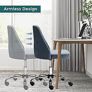 SMUG Home Office Desk Chair, Office Chairs Desk Chair Rolling Task Chair Computer Chair Adjustable with Wheels Armless for Bedroom, Vanity Chair for Makeup Room, Living Room Blue