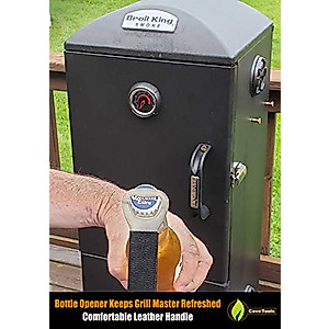 Cave Tools Bristle-Free Metal Grill & Griddle Scraper - Includes Bottle Opener - Barbeque Brush Substitute - BBQ Grill Accessories, Stainless Steel