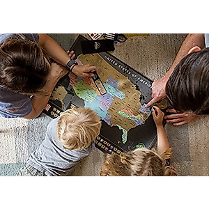 Scratch Off Map of The United States – US Scratch Off Travel Map with 50 State Flags and Landmarks – Map to Track States Visited, Full Accessories Set Included, Gift for Travelers, by Earthabitats