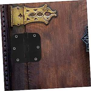 Cabinet Hinges 6pcs Swing Iron Hinge Corner Exterior Door Hinges Heavy Duty Hinge Bathroom Door Hinges Metal Hinges Interior Door Hinge Black Cupboard 8r Iron Hinge