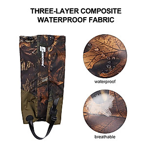 Vbestlife Snow Legging Gaiters,Outdoor Waterproof Hunting Leg Gaiters Leg Cover Wraps Snow Boot Gaiters for Cam Hiking Walking Climbing