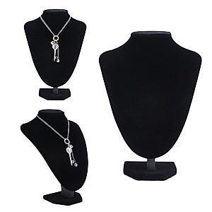 AOOOWER Velvet Fabric Necklace Jewelry Display Model Bust Stand Necklace Mannequin Bust Jewelry Organizer Displays Rack
