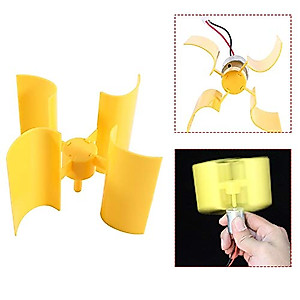 Zerone Micro Vertical Wind Turbines, Small Motor Blades Generator, DIY Set Vertical Breeze DC Motor Suitable for Teaching Physical Power Generation Principle