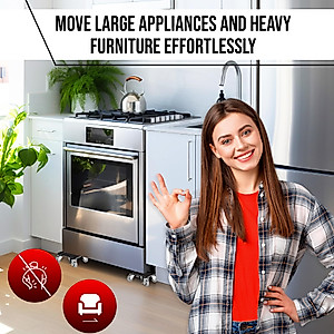 Heavy Duty Furniture Lifter, 4 Sets of Sliders with 4 Wheels Each for Easy Moving, Load Capacity up to 3500lbs, Appliance Moving Cart with Height Adjustable