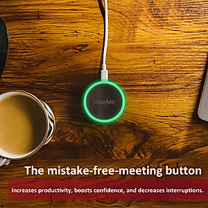 MuteMe - Illuminated Physical Mute Button for Zoom, Teams, WebEx & More (As Seen on Shark Tank)! Mac/PC Compatible. USB Cord & Adapter Included. Free Software Download Required.