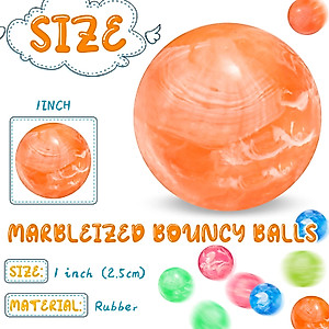 Zhanmai 40 Pieces Small Bouncy Balls Neon High Bouncing Balls Cloud Rubber Bouncy Balls 1 Inch Little Rubber Ball Colorful Swirl Ball for Game Prizes Party Favors Vending Machines