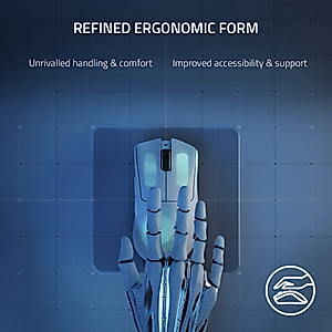 Razer DeathAdder V3 Pro Gaming Mouse: 64g Ultra Lightweight - Focus Pro 30K Optical Sensor - Fast Optical Switches Gen-3 - HyperSpeed Wireless - 5 Programmable Buttons - 90 Hr Battery - White