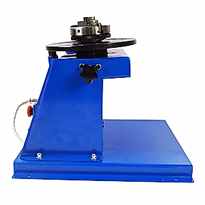 PreAsion 10KG Welding Positioner Turntable with 80mm Chuck Rotary Table Workbench 3 Jaw Chuck Diameter 180mm 0-90º for Circle Work Welding Equipment Positioning Welder 110V