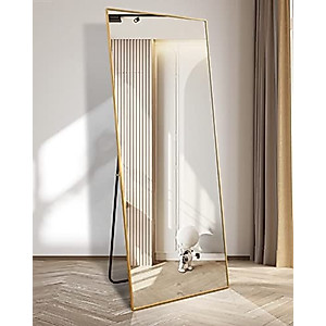 OBIOZZ Bedroom Floor Standing Mirror Full Length Mirror 58"x18" Rectangle Body Dressing Floor Mirrors, Quality Material Full-Length Mirror