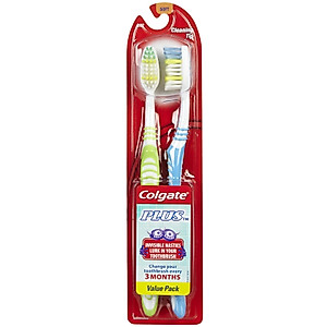 Colgate Plus Toothbrush, Full Head, Soft - 2 ct - 2 pk