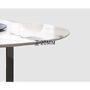 LAKIQ Marble Round Dining Table with Lazy Susan Modern Round Pedestal Dining Table Nordic Kitchen Dining Room Table with 3 Legs for Small Space-Table Only (White Lazy Susan,70.8"L x 70.8"W x 29.5"H)