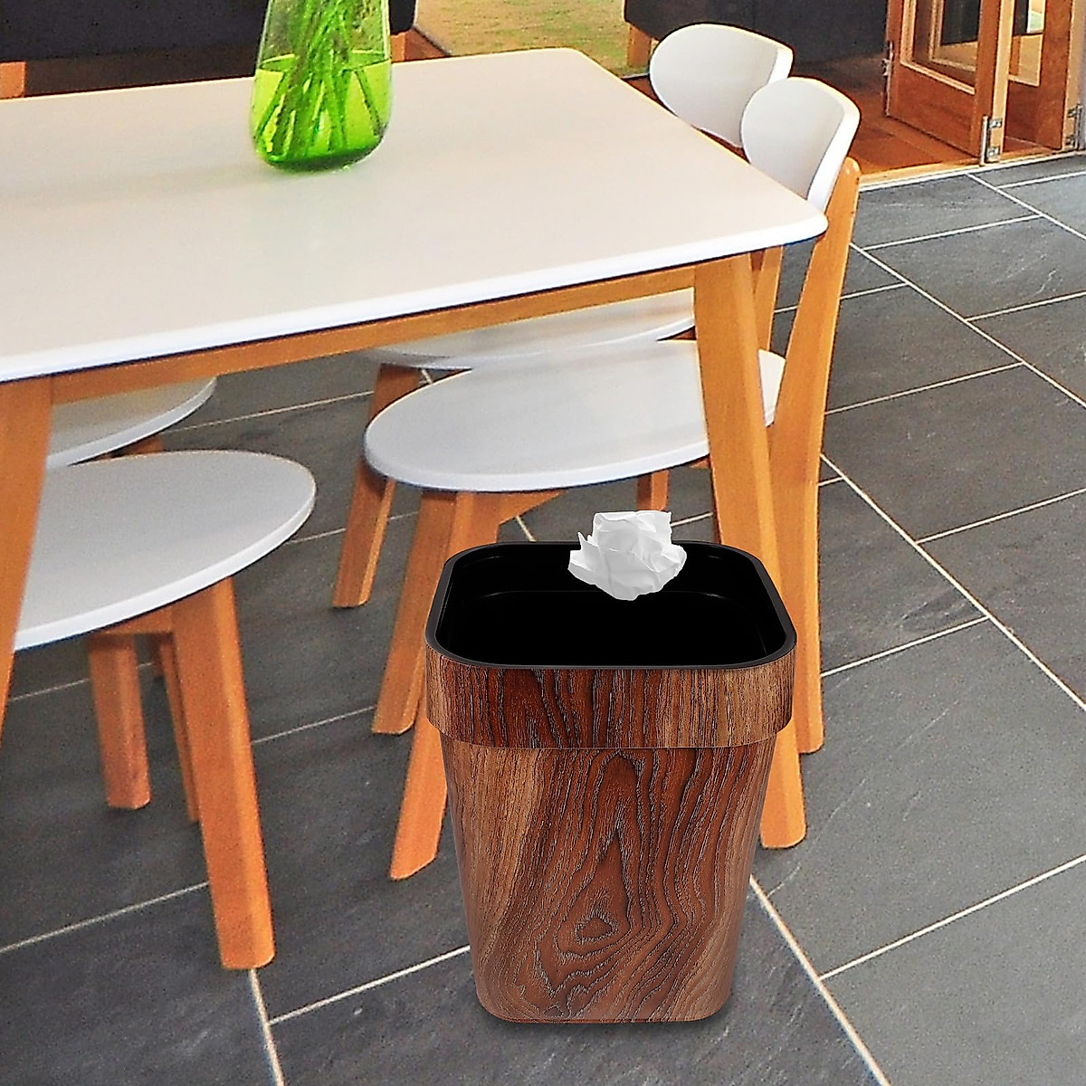 Cabilock Bathroom Trash Can, 14.0 liters, Polypropylene, Square, Light Brown