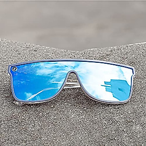 Blenders Eyewear SciFi – Polarized Sunglasses – Single-Lens with a Flat-Top Design – 100% UV Protection – For Men & Women – Dynasty Ice