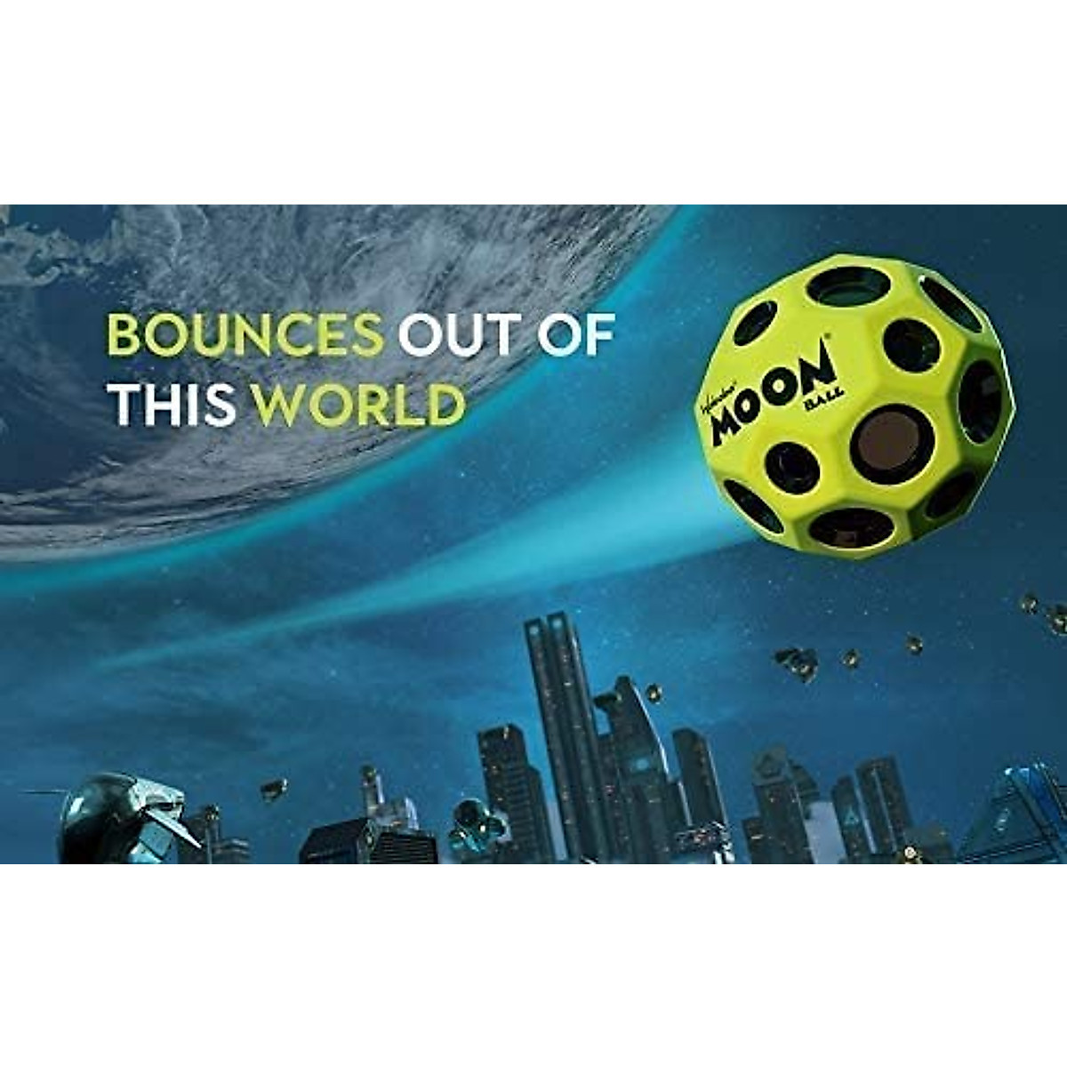 Waboba Moon Ball 5 Pack - Bounces Out of This World - Original Patented Design - Craters Make Pop Sounds - Easy to Grip (Pack of 5)