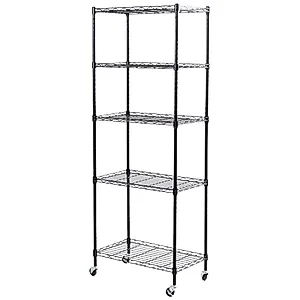 2YOU 5-Shelf Storage Shelves Height Adjustable, Heavy Duty Metal Shelving Unit, Garage Shelving Certified NSF, Steel Wire Rack Organizer for Warehouse/Kitchen/Bedroom, Black (14" DX24 WX59 H)