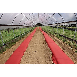 Red Mulch - Garden - Plastic Film - 4ft. X 600ft. 1.0 Mil Embossed by Grower's Solution