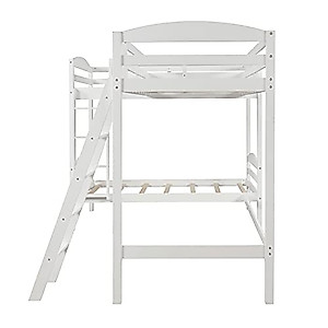 L-Shaped Triple Bunk Bed, Twin Over Twin Corne Bunk Bed Attached a Twin Loft Bed,Triple Bunk for Kids,3 Bed Bunk Beds with Guardrails and Angle Ladder for Boys Girls Teens