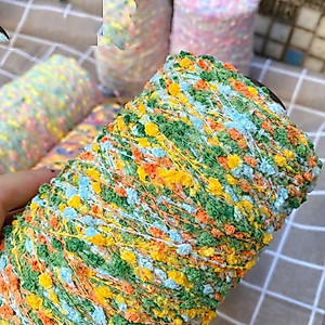 250g Yarn Section Dyed Pea Hair Knitting Thread Mini Ball Chrysanthemum Yarn Scarf Sweater Wiring (Color : Color 2)