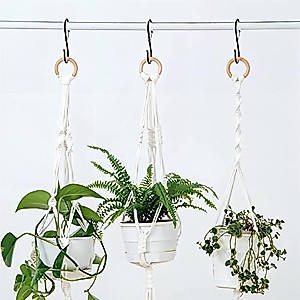 OlibaDu® 10 Pack S Hooks for Hanging, 3.5 inch S Hooks with Safety Buckle, S Hooks Heavy Duty for Hanging Kitchen Utensils Plant Hooks & Garage Tools (Black).