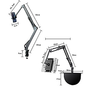 UIRPK Hidden Bedside Phone Tablet Holder Retractable Insertable for Lying Down in The Bed,Phone and Tablet Holder for Bed,Sofa,Desk (B-Phone&Tablet Universal)