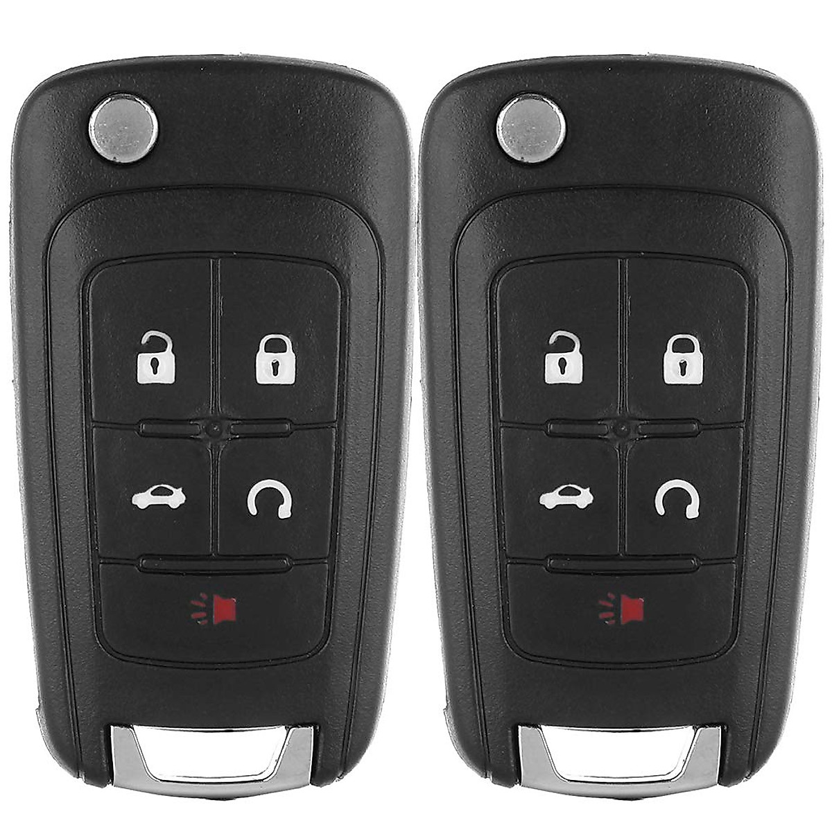 SCITOO Replacement Key Fob Case 5 Buttons Pad Outer Shell Keyless Entry Remote Car 2010-2017 for Chevy for Buick for GMC 2PCS FCC OHT01060512