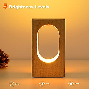 LONRISWAY LED Wood Desk Lamp, Bedroom Bedside Night Light, Dimmable Led Lighting, Creative Home Decor Table lamp, Unique House warmging Gift