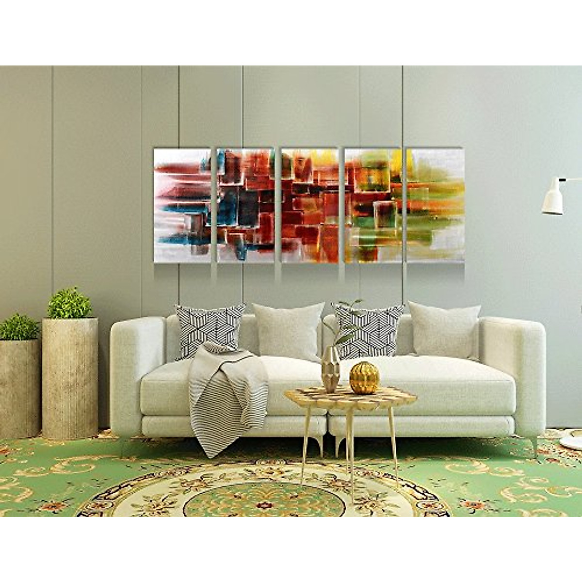 Yihui Arts Abstract Metal Wall Arts Hand Crafted Aluminum Artwork Large Modern Wall Accent for Living Room Bedroom Kitchen Decor