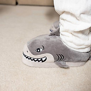 Jokari USB Rechargeable Heated Shark Slippers for Men, Women and Kids. Super Comfy Plush Electric Slippers with Non Slip, Water Resistant Soles, Foam Insole to Keep Feet and Toes Warm (Child M)