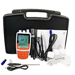 HFBTE Multiparameter Water Quality Analyzer for Measuring PH,ORP,Conductivity,TDS,Salinity,Resistivity,DO and Temperature With pH Electrode,Conductivity Electrode,Dissolved Oxygen Electrode,Temp Probe