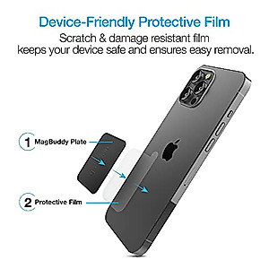 Naztech MagBuddy Ultra-Thin Plates - 2 Extra/Spare Plates for Your MagBuddy & MagBuddy Elite Magnetic Mount - [Black] 13626