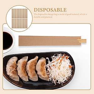 Cabilock 200Pcs Kraft Paper Chopsticks Sleeve Portable Chopsticks Pack Reusable Chopsticks Cover Paper Chopstick Bog Pouch for Straws Cutlery Spoon 22cm