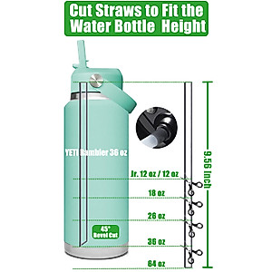 Straw Caps for YETI Rambler Lid - 12 18 26 36 64 oz and Jr 12 oz Replacement, Flexible Handle with Straw for Lid and Top Accessories Replacement