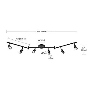 Globe Electric 59693 Payton 6 Foldable Track Lighting Painted, Matte Black