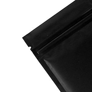 QQ Studio 100 Multiple Size & Matte Colored Flat Zip Lock Bags (MED ~ 4.7"x7.1", Matte Black)