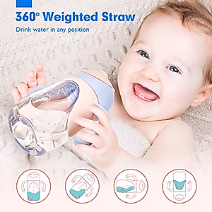 Sippy Cups for Baby 6+ Months Unicorns Sippy Cup for 1+ Year Old - 2 in 1 Spout & Straw Baby Sippy Cups 6-12 months Toddler No Spill Transition Weighted Straw Sippy Cup - 8 oz. (1 Cup with 2 Nipples)