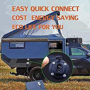 QOFOWIN SAE Power Socket Sidewall Port Connector, 10AWG 2Pin SAE Quick Connect Solar Panel Flush Mount Connector Plug Cable Weatherproof for Solar Generator Battery Charger DIY Cord,(50cm/1.6ft)