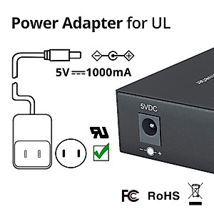 10Gtek Gigabit Ethernet Media Converter, Open SFP Fiber to Ethernet RJ45 Converter for 10/100/1000Base-Tx to SFP(SFP Slot Without Module), UL Certified, Pack of 2