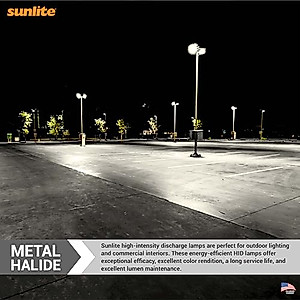 Sunlite 03655-SU MH175/U/MED M57 Metal Halide Lamp, 175 Watts, Probe Start, Medium Base (E26), ED17, 10,000 Hours Life, 14000 Lumen, Clear Finish, 4000K