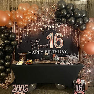 Rose Gold Black Balloons, 60 Pcs Metallic Rose Gold Matte Black Pearl Rose Gold Confetti Latex Balloons, Black Rose Gold Party Balloons for Women Girls Birthday Baby Bridal Shower Wedding Decoration