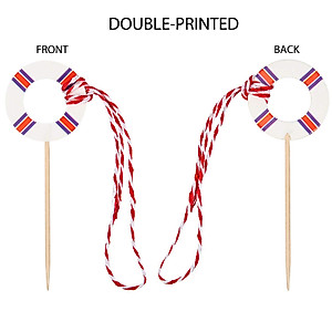 72 Pieces Nautical Cupcake Toppers Ocean Theme Toothpicks Birthday Cake Picks Decorations for Navy Baby Shower Party Favors Supplies