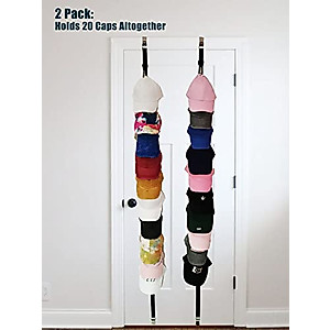 YCMI Hat Racks Organizer - Baseball Cap Holders Rack - Clothing Racks (black, 2 Pack)