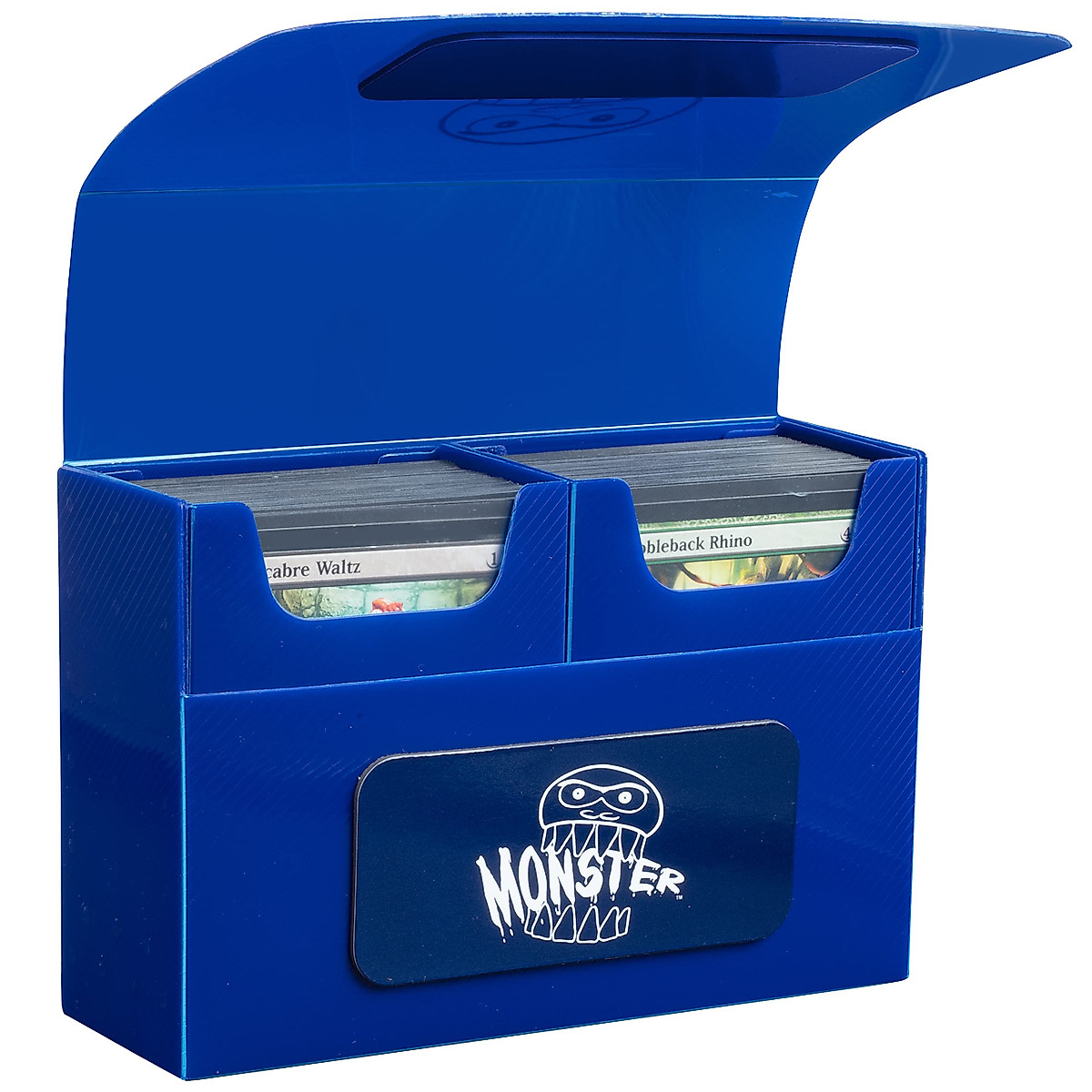 Monster Protectors Trading Card Double Deck Box with Self-locking Magnetic Closure - Blue (Fits Yugioh, Pokemon, Magic the Gathering Cards)