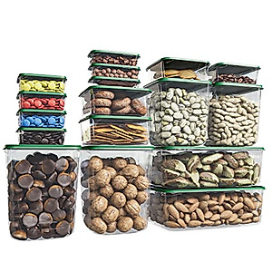 Sweedor 34 PCS Variety Sizes Shapes Food Storage Containers with Lids Airtight Easy to Clean,For Travel & Organization, Dishwasher Safe
