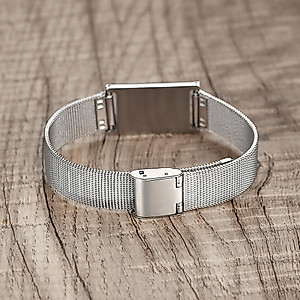 LinnaLove Lymphedema Alert Bracelets No Needle or BP Bracelets Stainless Steel Medical Bracelets for Women (Customize)