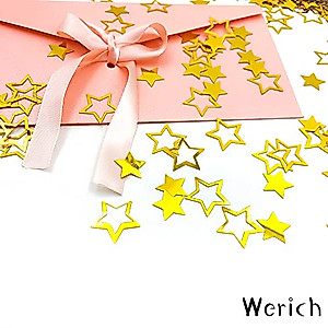 Werich Star Confetti Merry Christmas Max Party Gold Table Confetti Birthday Baby Showe Wedding Metallic Foil Stars for Party Bridal Shower Festival Theme Party Decorations Supplies