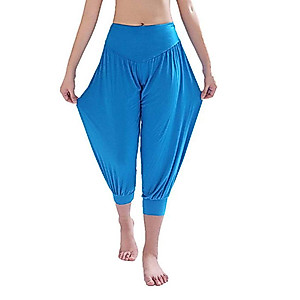 LKXHarleya Women Modal Harem Yoga Pants Loose Casual Fold Over Pilates Capri Pants Yoga Pants