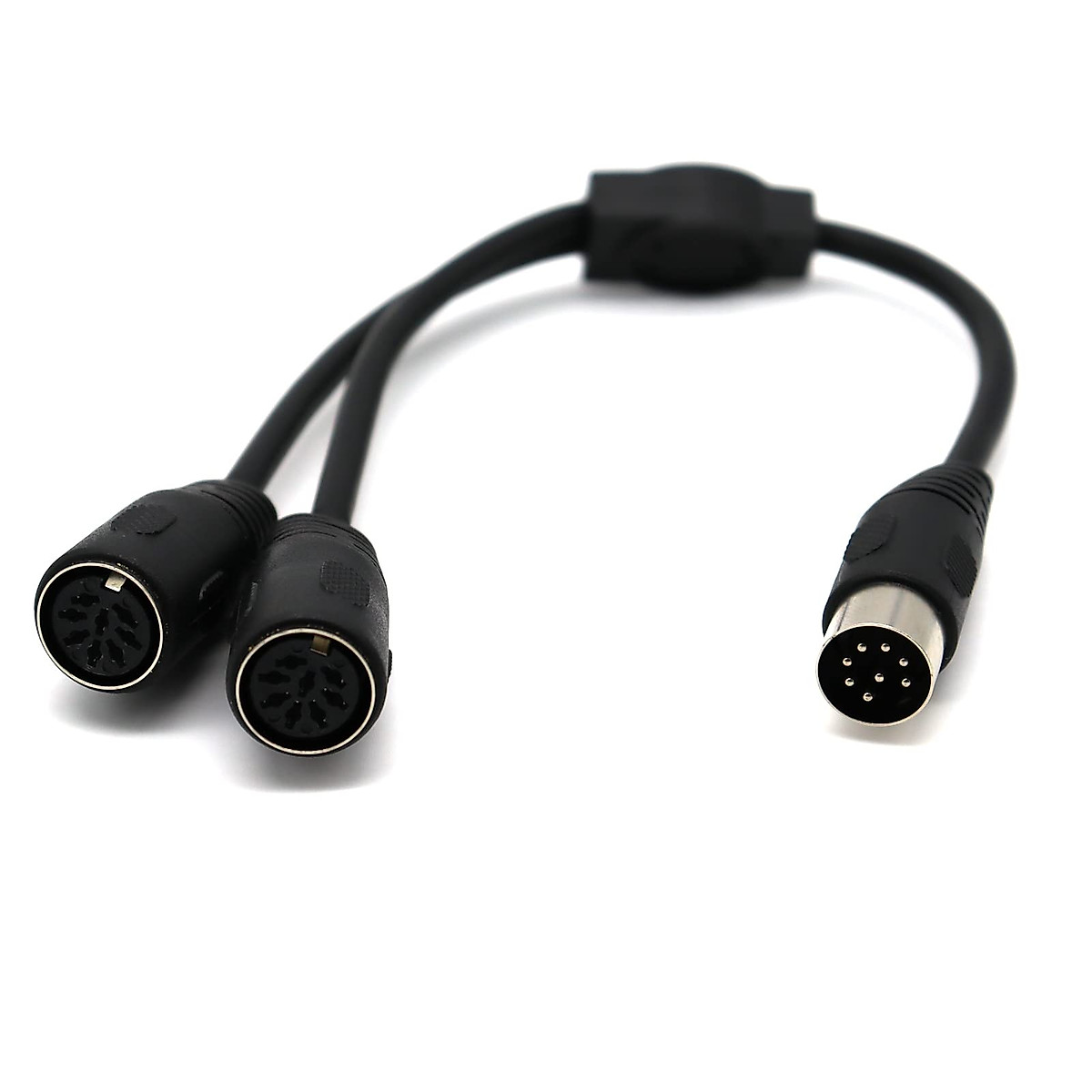 LOKEKE 8 Pin DIN MIDI Splitter Cable, 8 Pin DIN DIMI Male to 2 Din 8 Pin Female Y Cable Cord Wire Audio Socket Compatible with Bang Olufsen PowerLink MK2(8Pin to 8Pin)