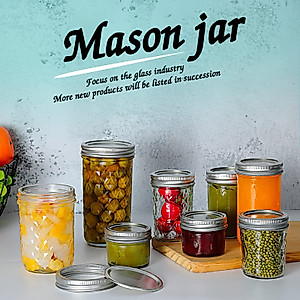 VERONES Mason Jars 8 OZ, 8 OZ Canning Jars Jelly Jars With Regular Lids, Ideal for Jam, Honey, Wedding Favors, Shower Favors